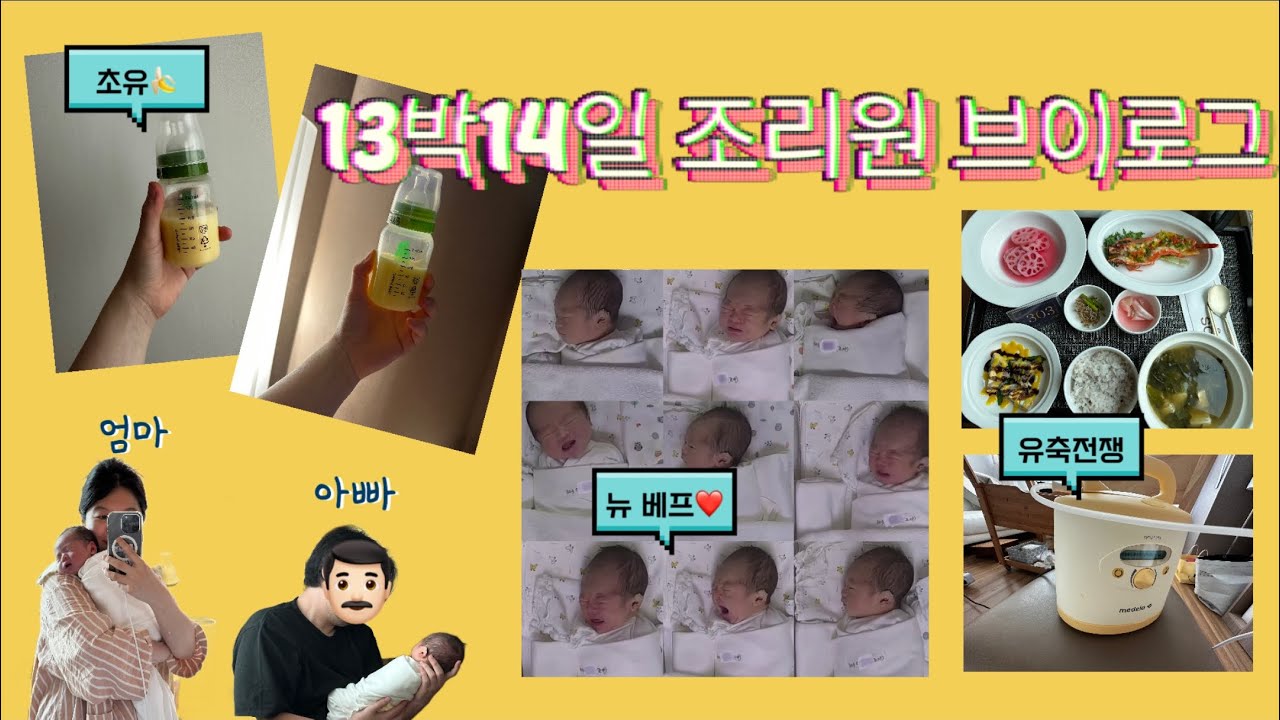조리원 V Log L 난생처음 육아하며 한달만에 완성한 브이로그 조리원 신생아 모자동실 뉴본촬영 유축전쟁 미역국파티🐮