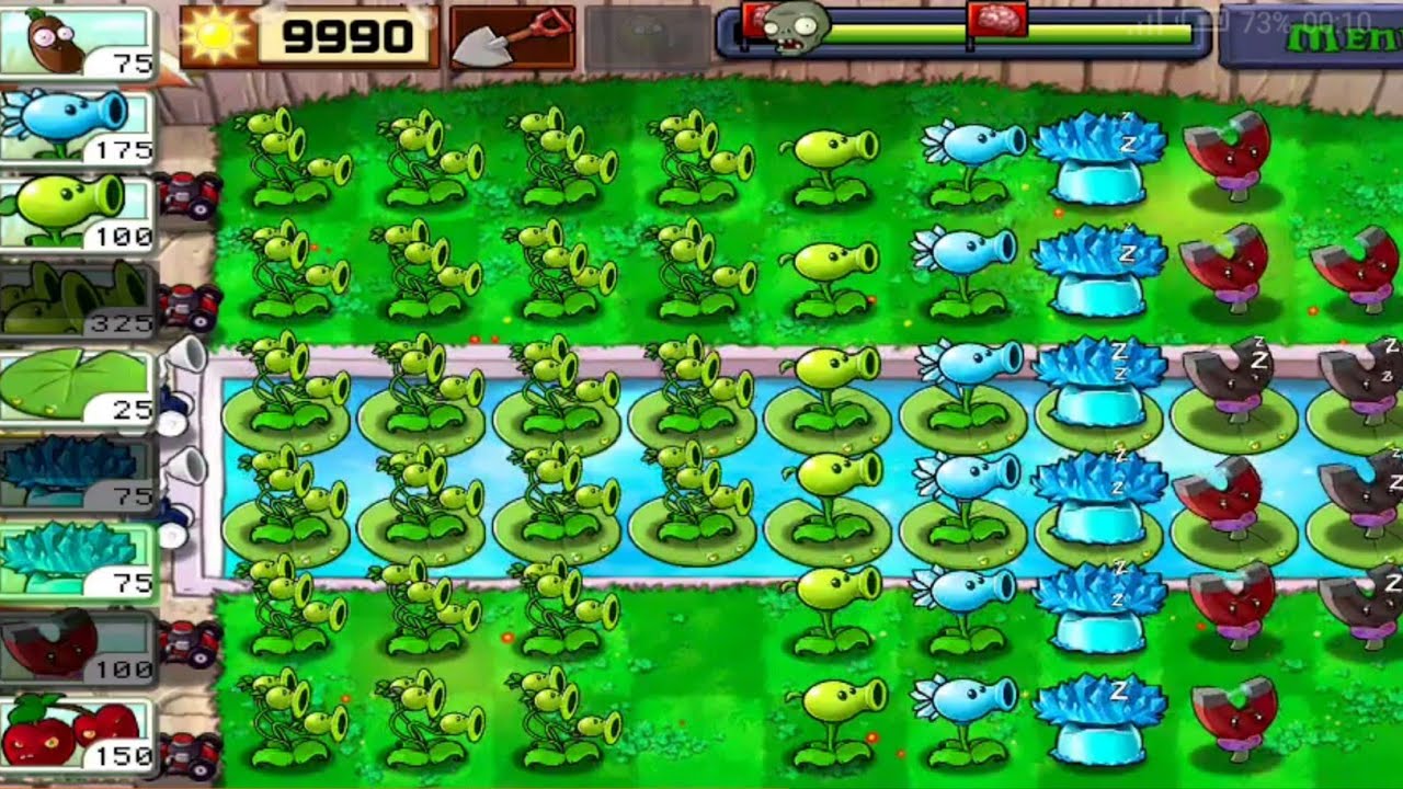 Plants vs Zombies - Triple peaters, Magnet shroom, snow pea, winter ...