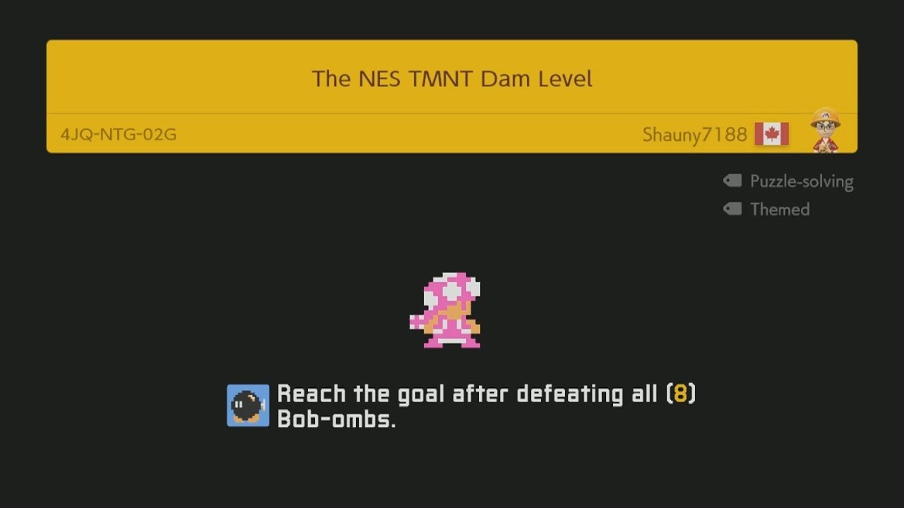 Super Mario Maker 2 126 - The NES TMNT Dam level by Shauny7188 - YouTube