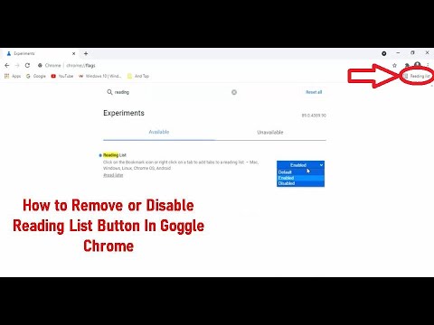How to Remove or Disable Reading List Button In Goggle Chrome - YouTube