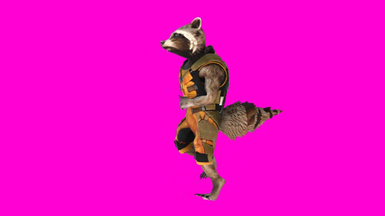 rocket raccoon walk animated right Guardians of the Galaxy chroma - YouTube