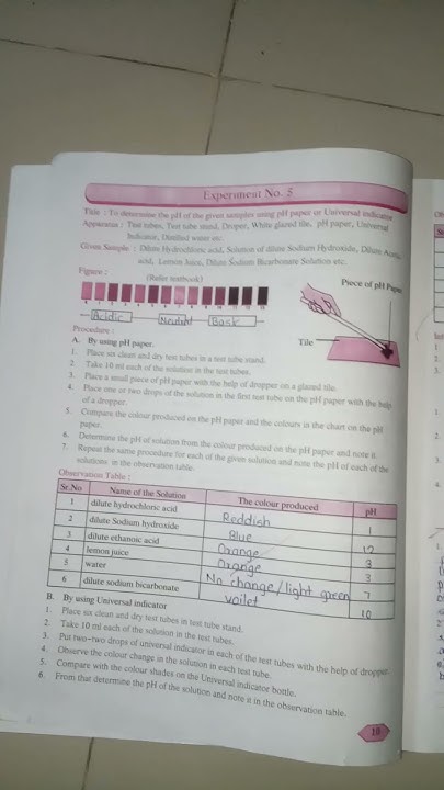 std 9th #science practical book#experiment No. 5 - YouTube