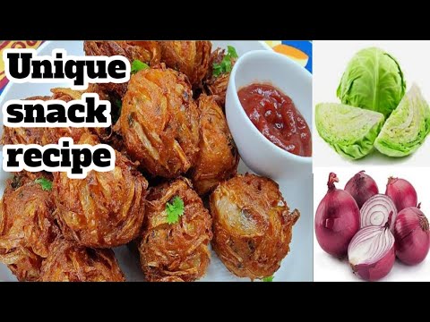 The most delicious unique snacks recipe|Onion and cabbage snake recipe ...