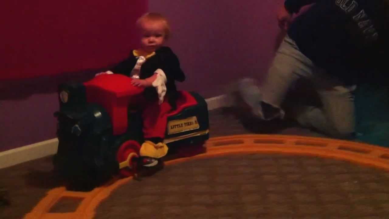 Kaydan on Vintage Ride on Train in Mickey Mouse costume Halloween 2012 ...
