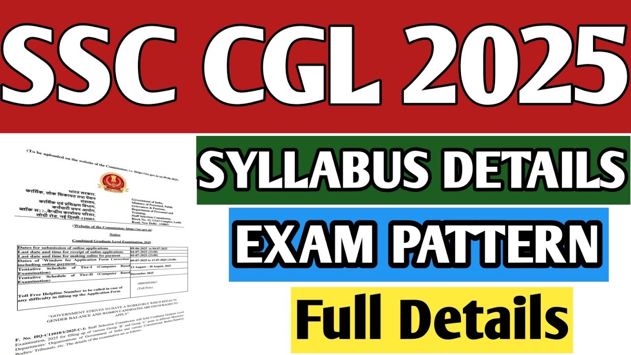 SSC CGL 2025 Exam Pattern & Syllabus | Tier 1 & Tier 2 Full Details ...