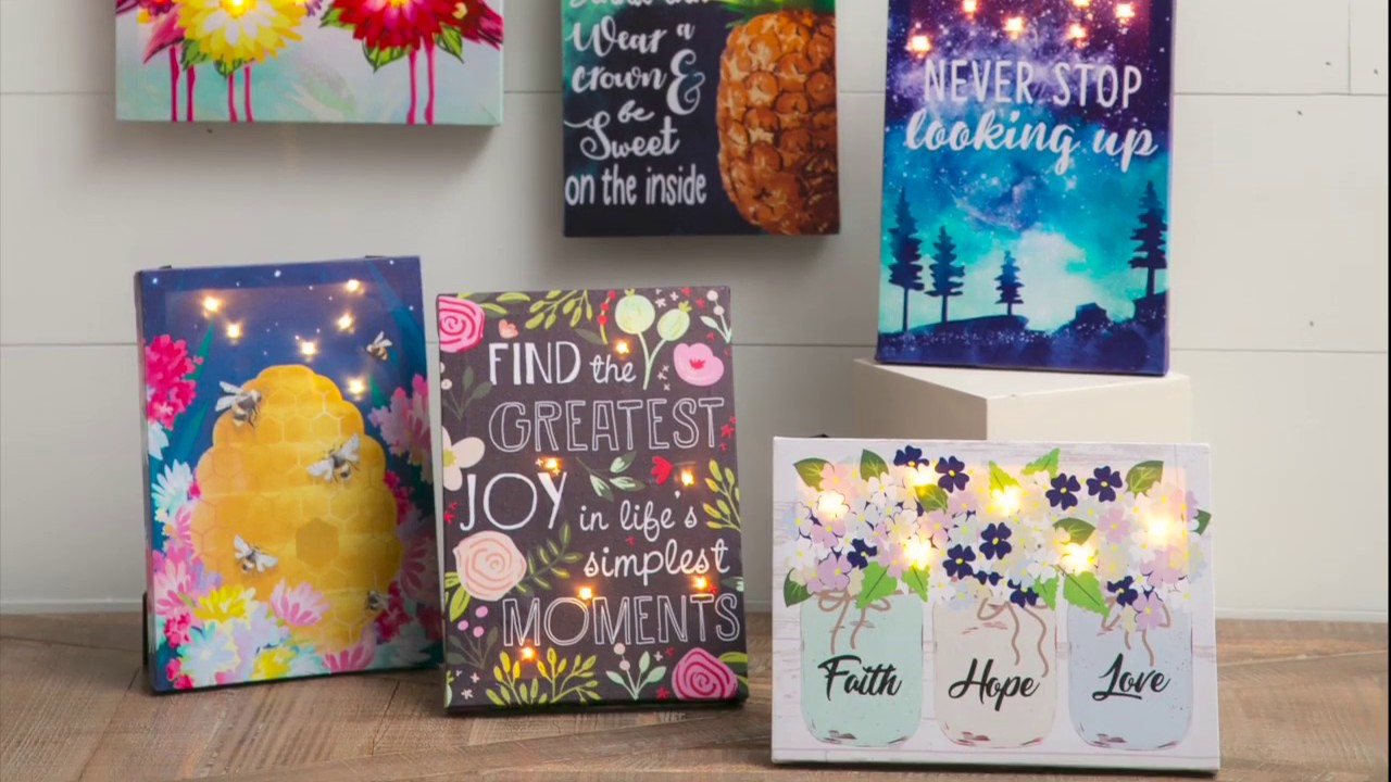 Mini LED Tabletop Canvas Art from Cypress Home - YouTube