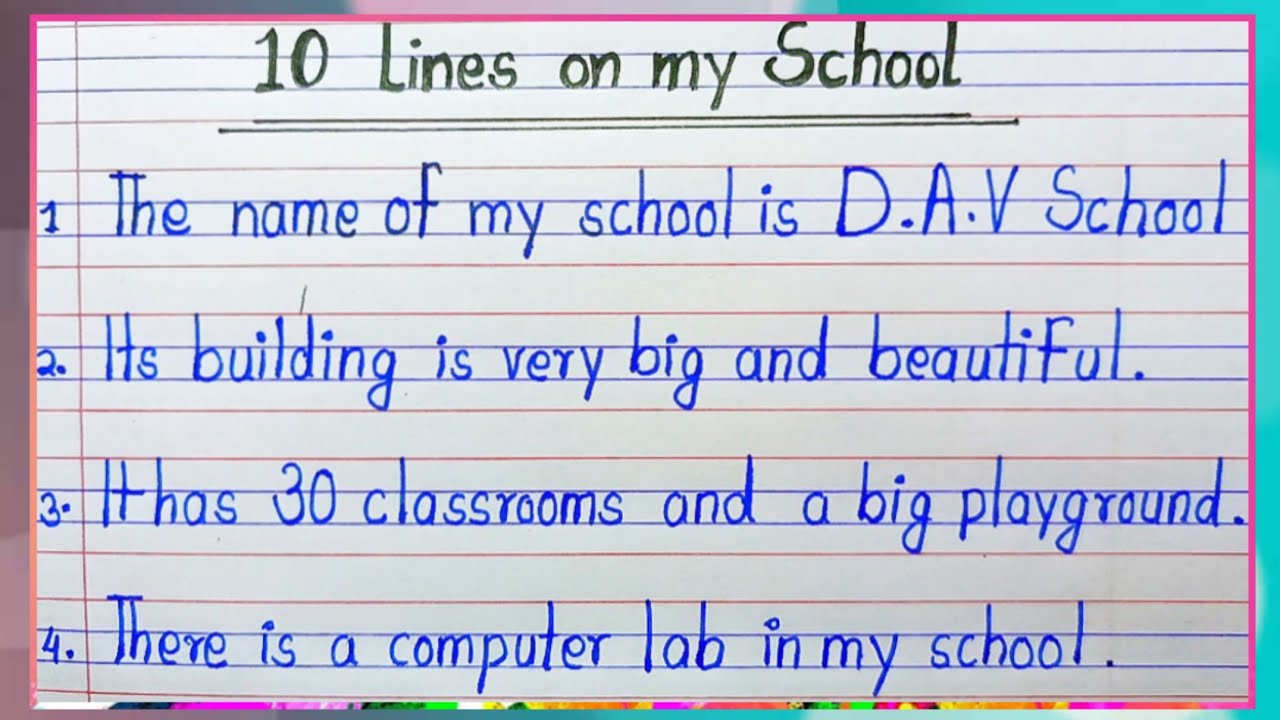 10 Lines On My School | Essay On My School | Short Essay Writing On My ...