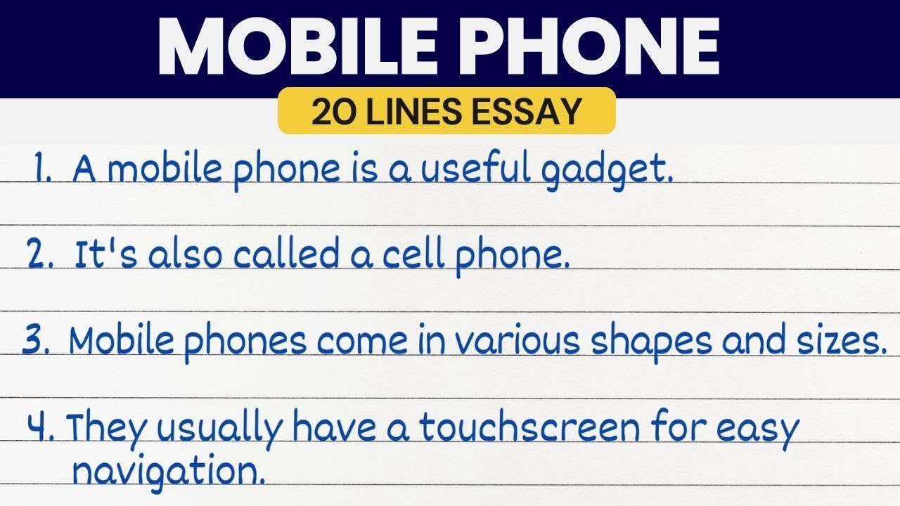 20 Lines On Mobile Phone In English | Mobile Phone Simple English Essay ...