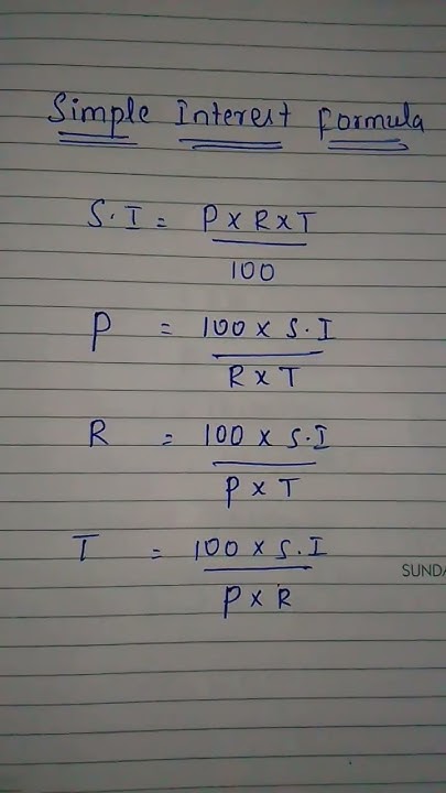 Simple interest formula#basic#ytshort#shortfeed - YouTube
