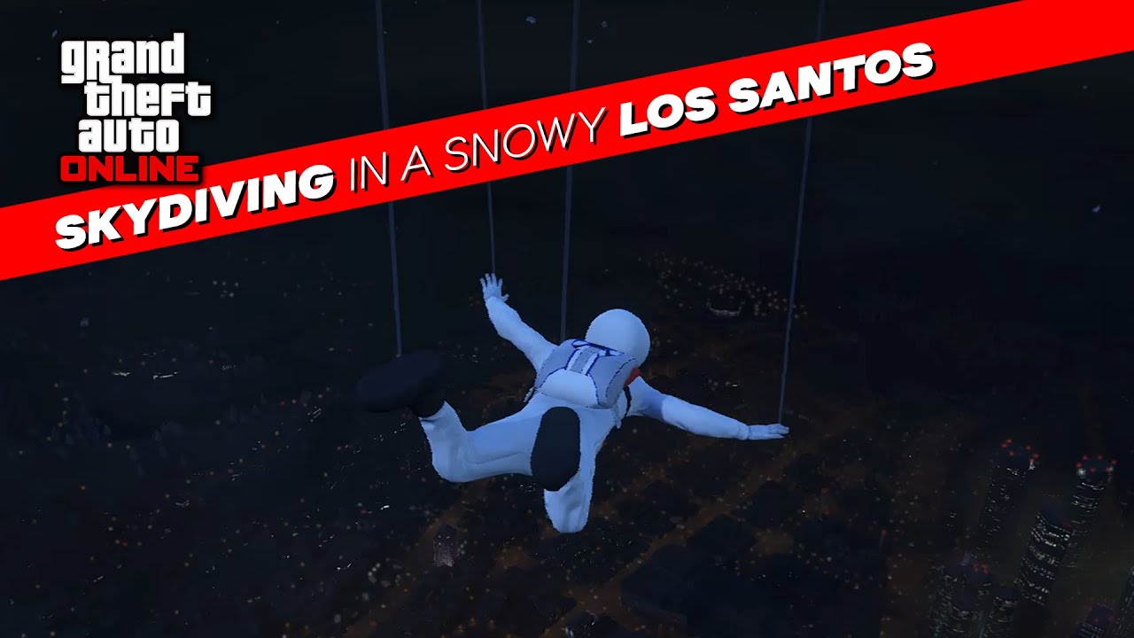 Crazy Snowman skydives in a snowy Los Santos and steals a plane | GTA ...