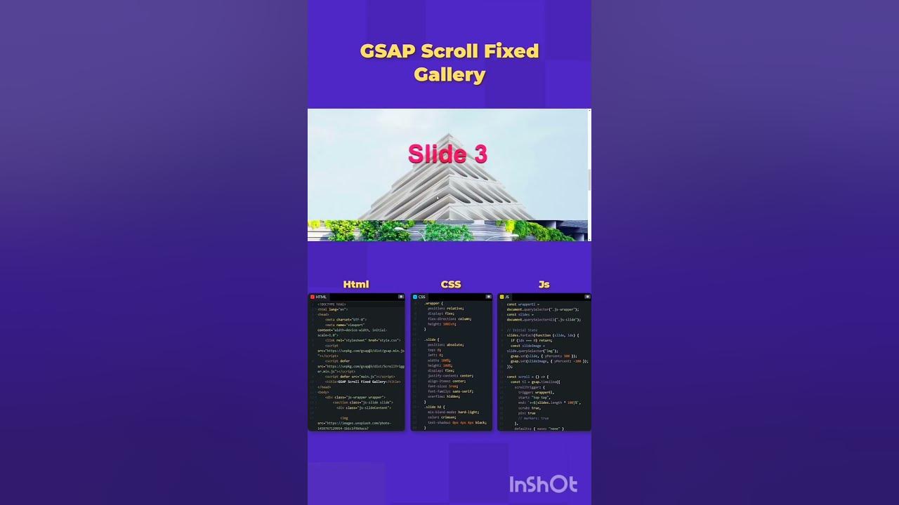 GSAP Scroll Fixed Gallery.#coding #webdesign #learnhtml5andcss3 #javascript - YouTube