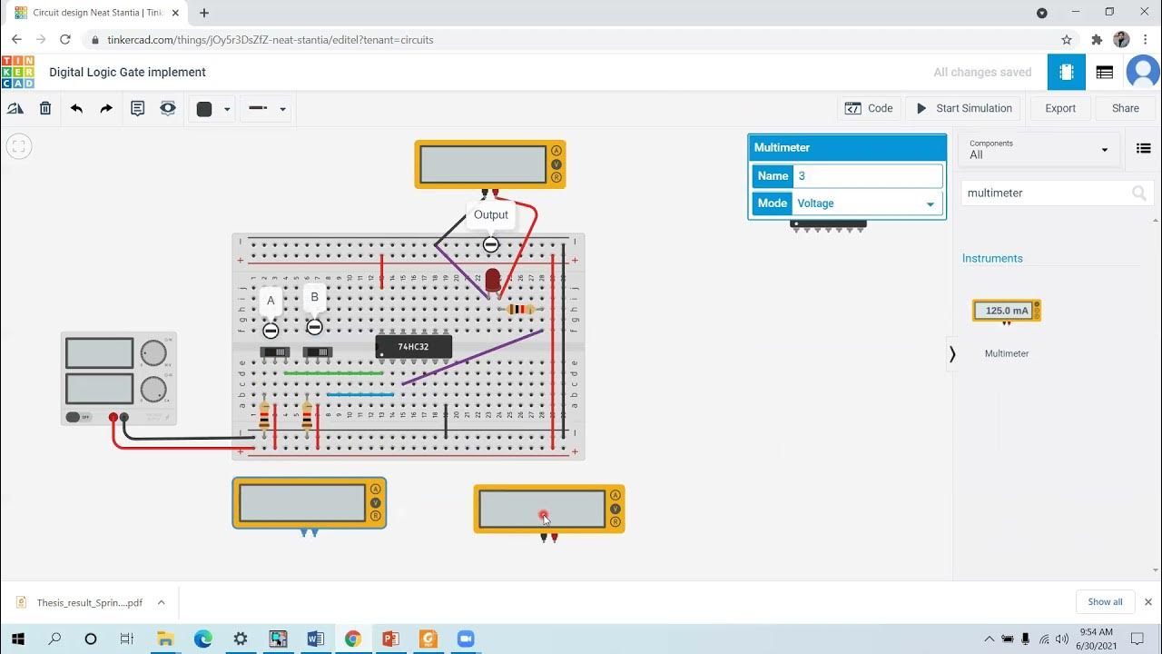 Basic logic gates implementation in TinkerCAD - YouTube