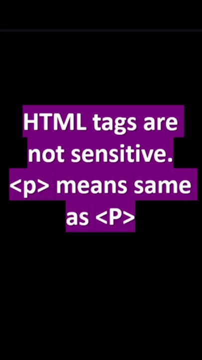 Are Html Tags Case Sensitive Coding Htmlcssjavascript Htmlcrashcourse Youtube
