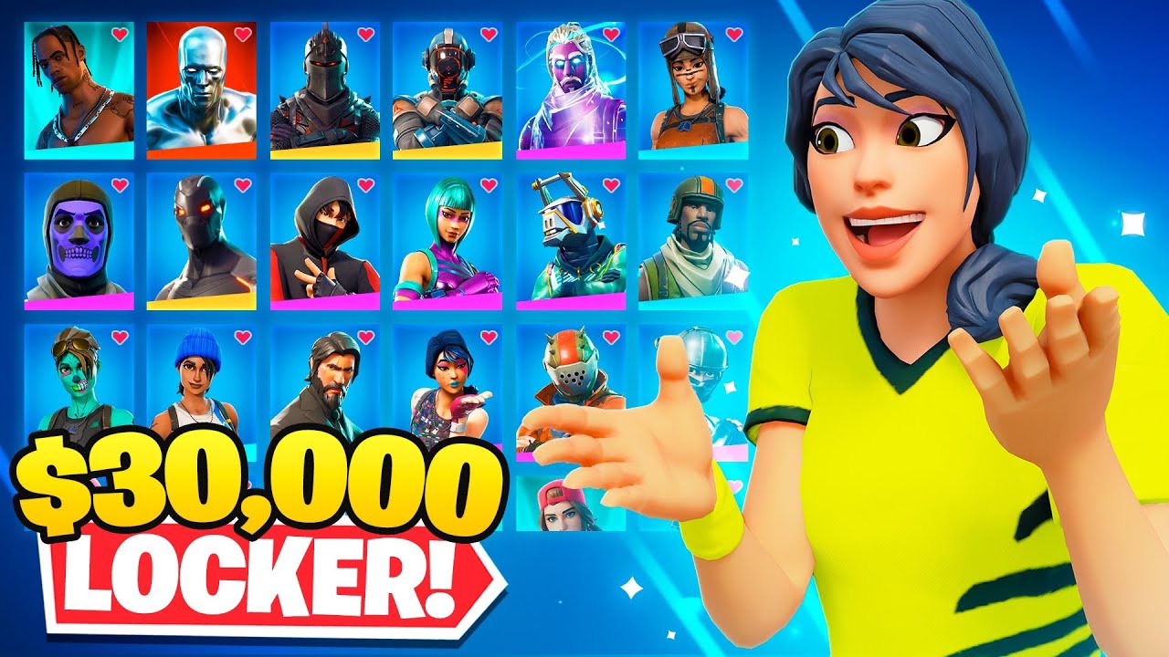 Our $30,000 Fortnite Locker Tour - YouTube