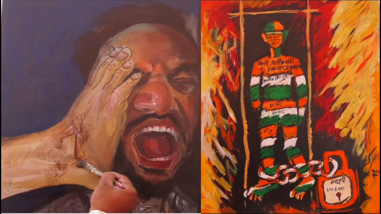 Unique protest on CAA, NRC through painting | RBK Times - YouTube