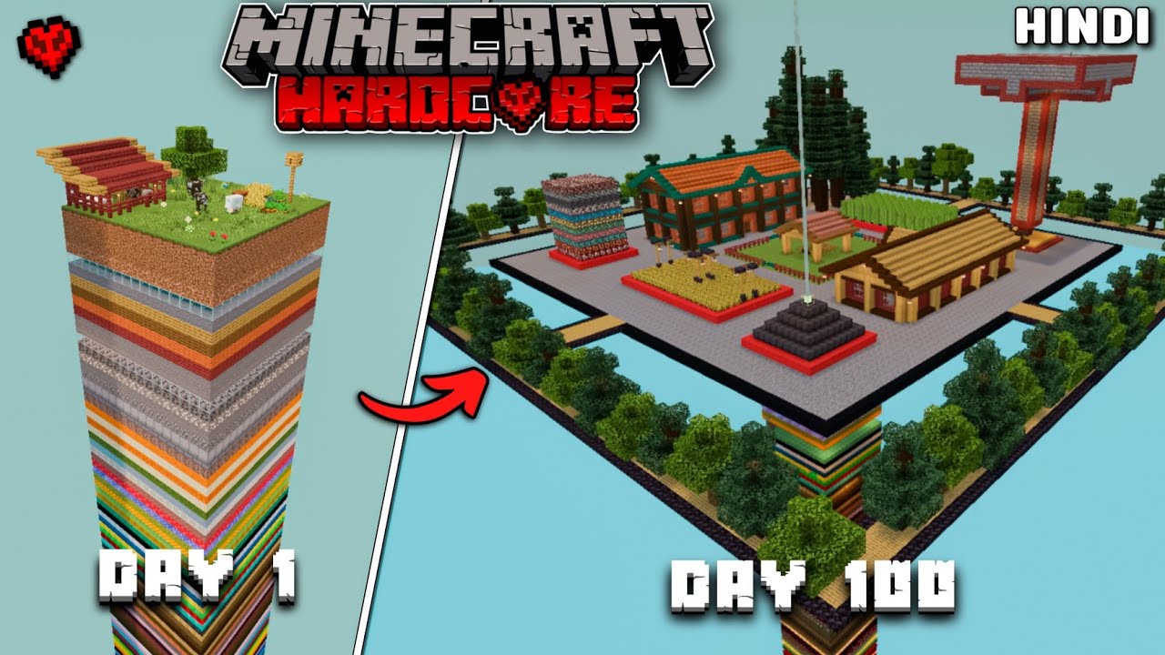 I Survived 100 Days In A 100 Random Layers Only World In Minecraft ...