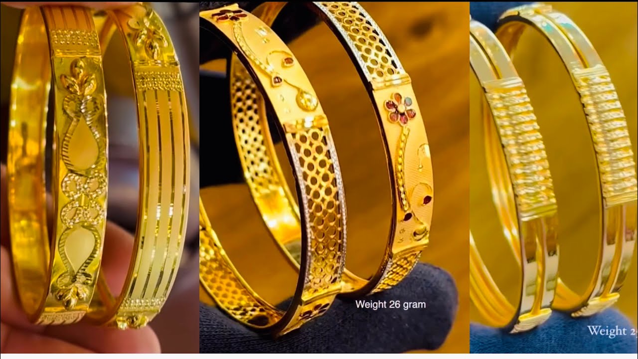20 Grams gold bangle designs with price | Simple Gold Bangles Designs ...