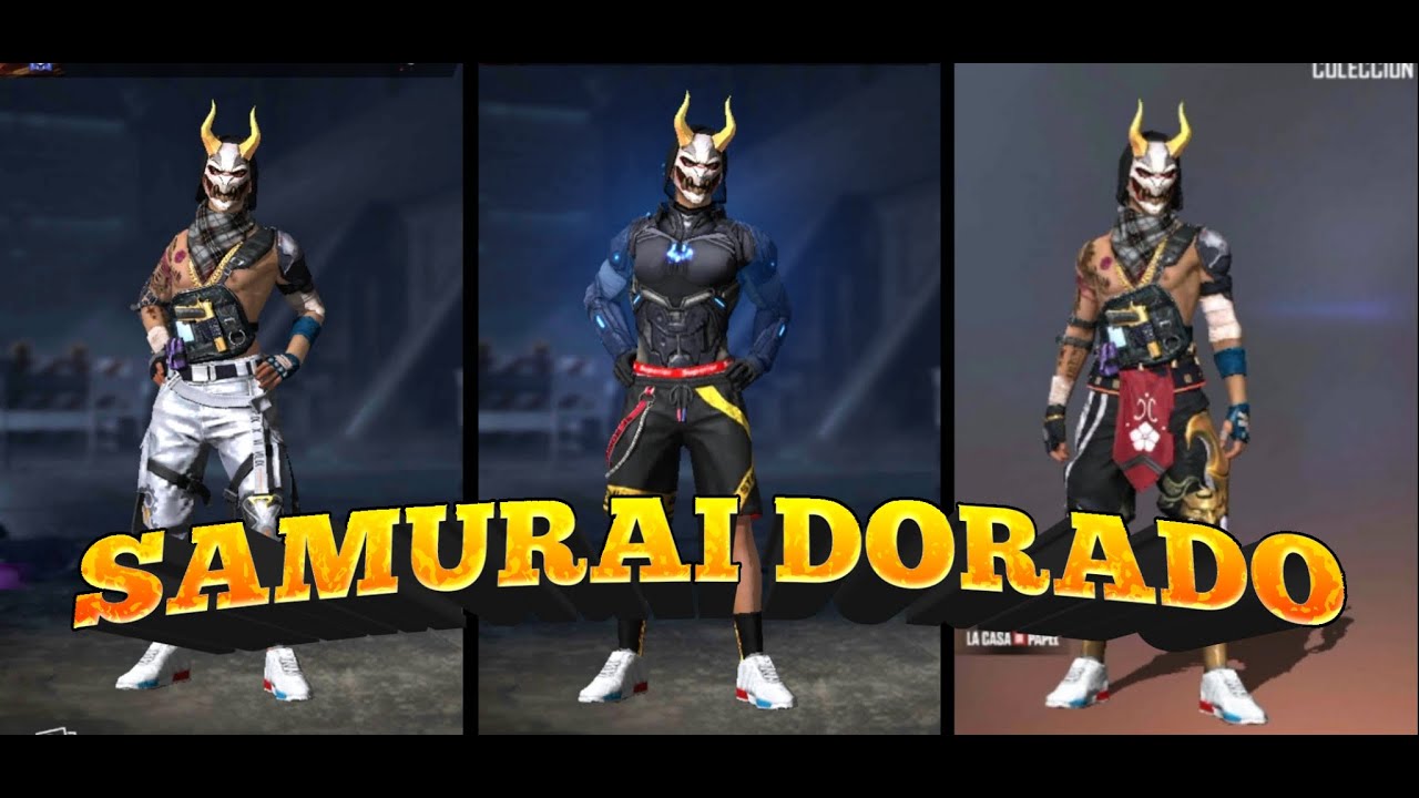 COMBINACIONES con el SAMURAI DORADO en FREE FIRE | KILLER - YouTube