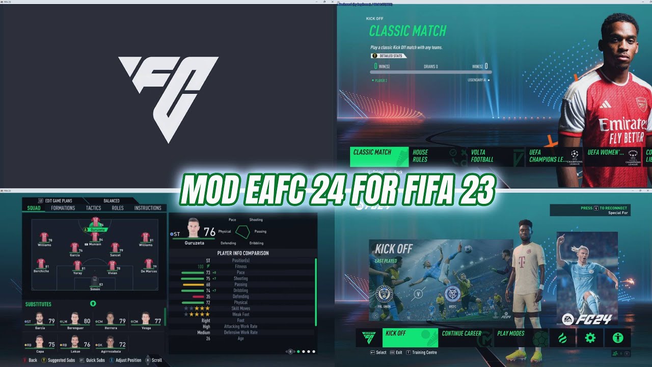 FIFA 23 MOD TAMPILAN EA FC 24 TU 17.1 - FIFA 23 INDONESIA #fifa23 - YouTube