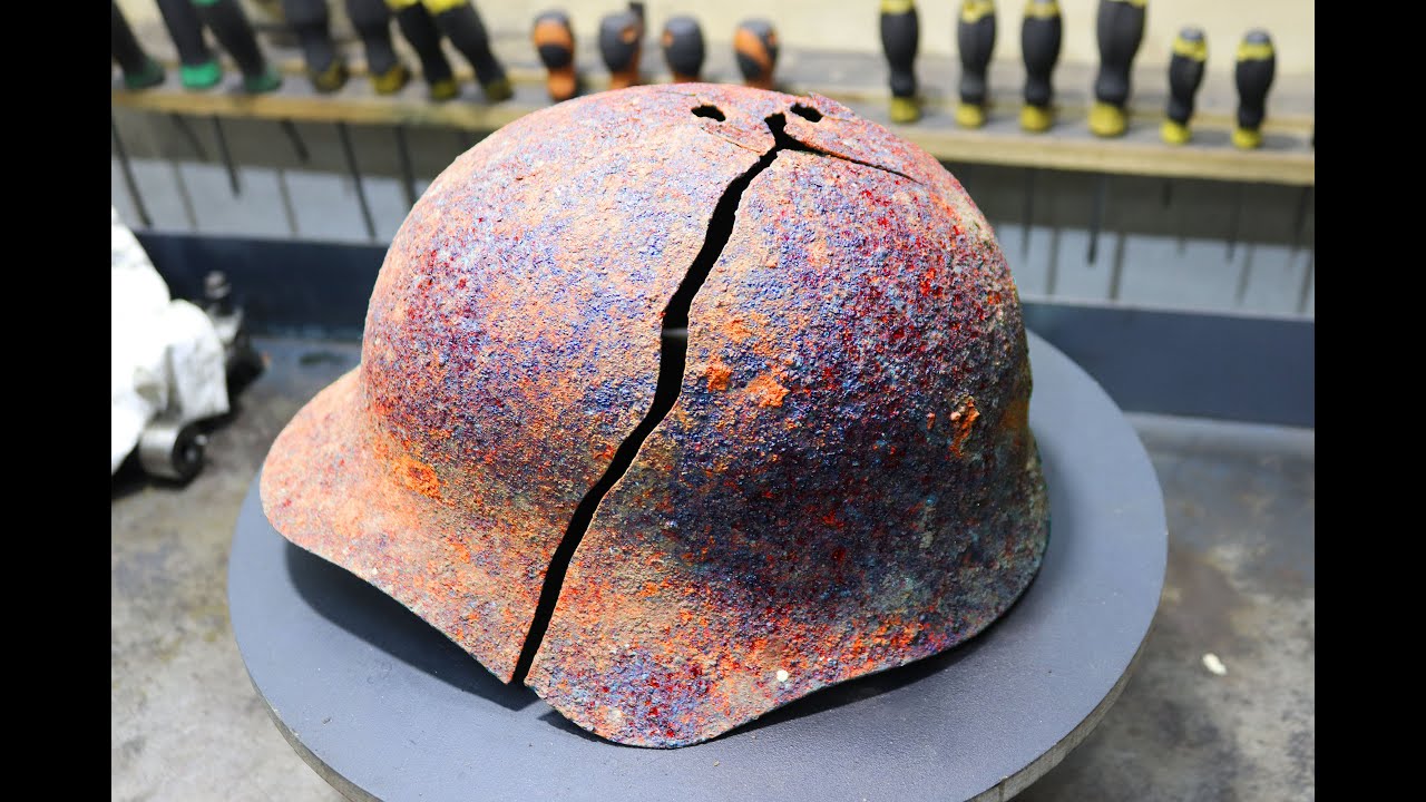 Broken Rusty Helmet SSh-36 Restoration - YouTube