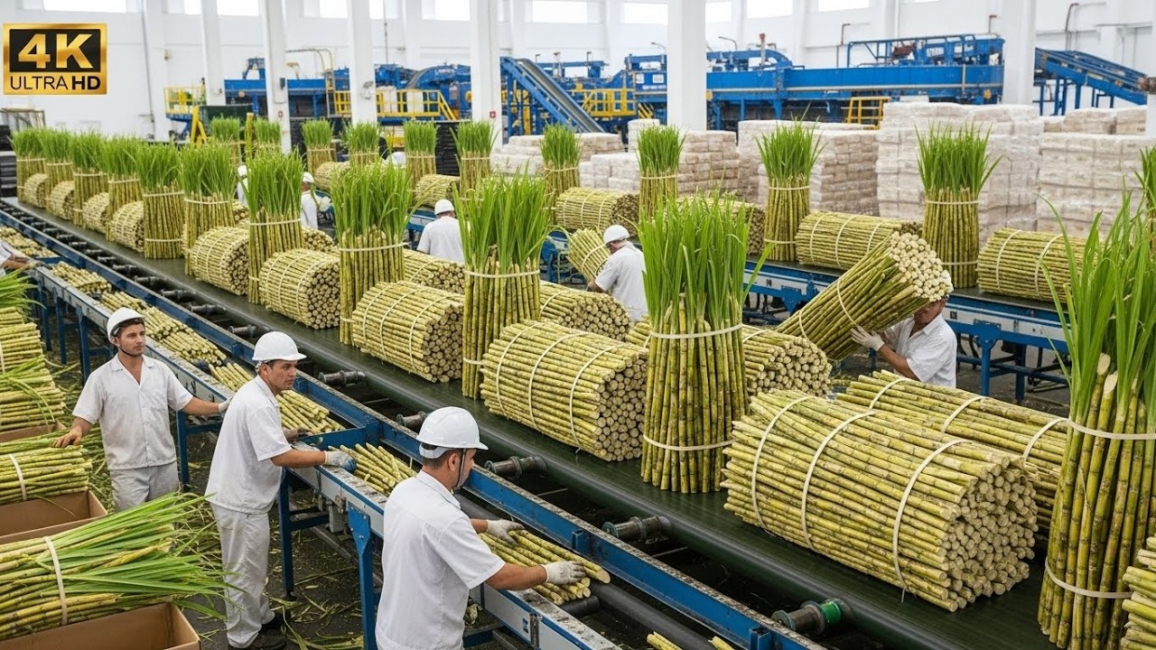 From Field to Table: Inside a Giant Sugar Factory | How Sugarcane ...