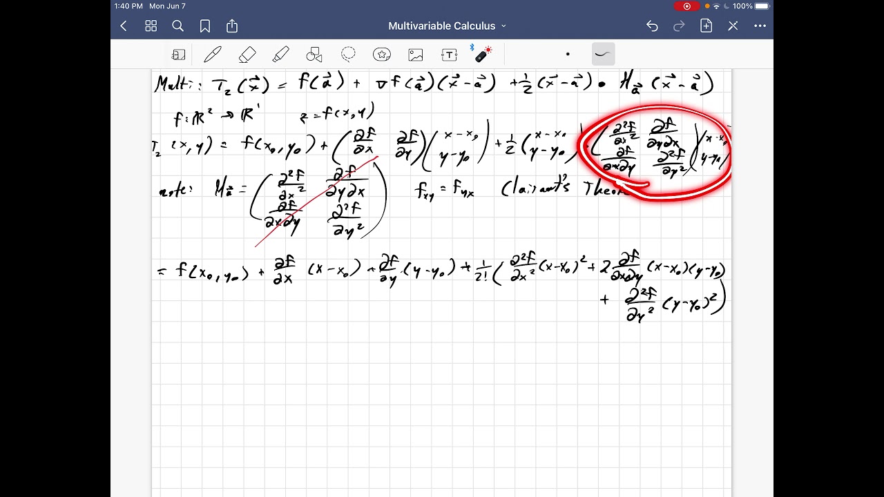 Multivariable Taylor series and quadratic forms for the 2nd derivative ...