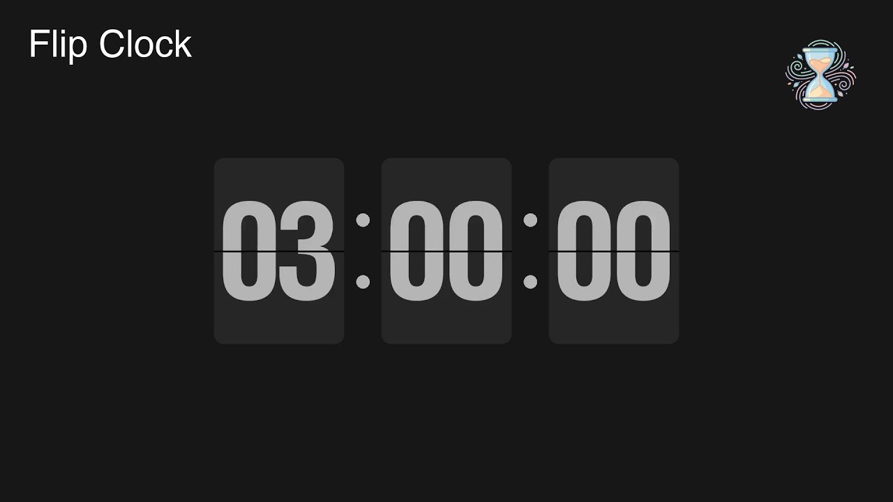 3 Hour Timer ⏱️ Flip Clock Countdown | Half Workday Timer - ChronoFlow ...