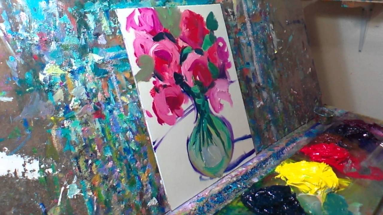 How To Paint Roses Alla Prima - Impressionism - Oil Painting Session by ...