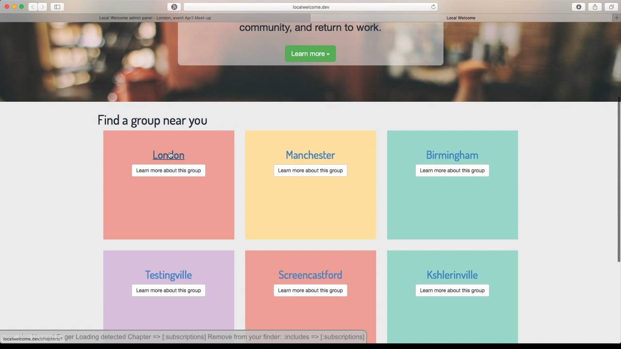 Adding & announcing events to Local Welcome (Local Welcome chapter ...