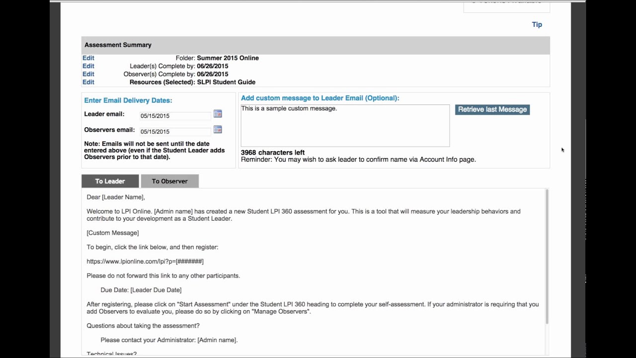 How to create Student LPI 360 assessments using the PIN process - YouTube