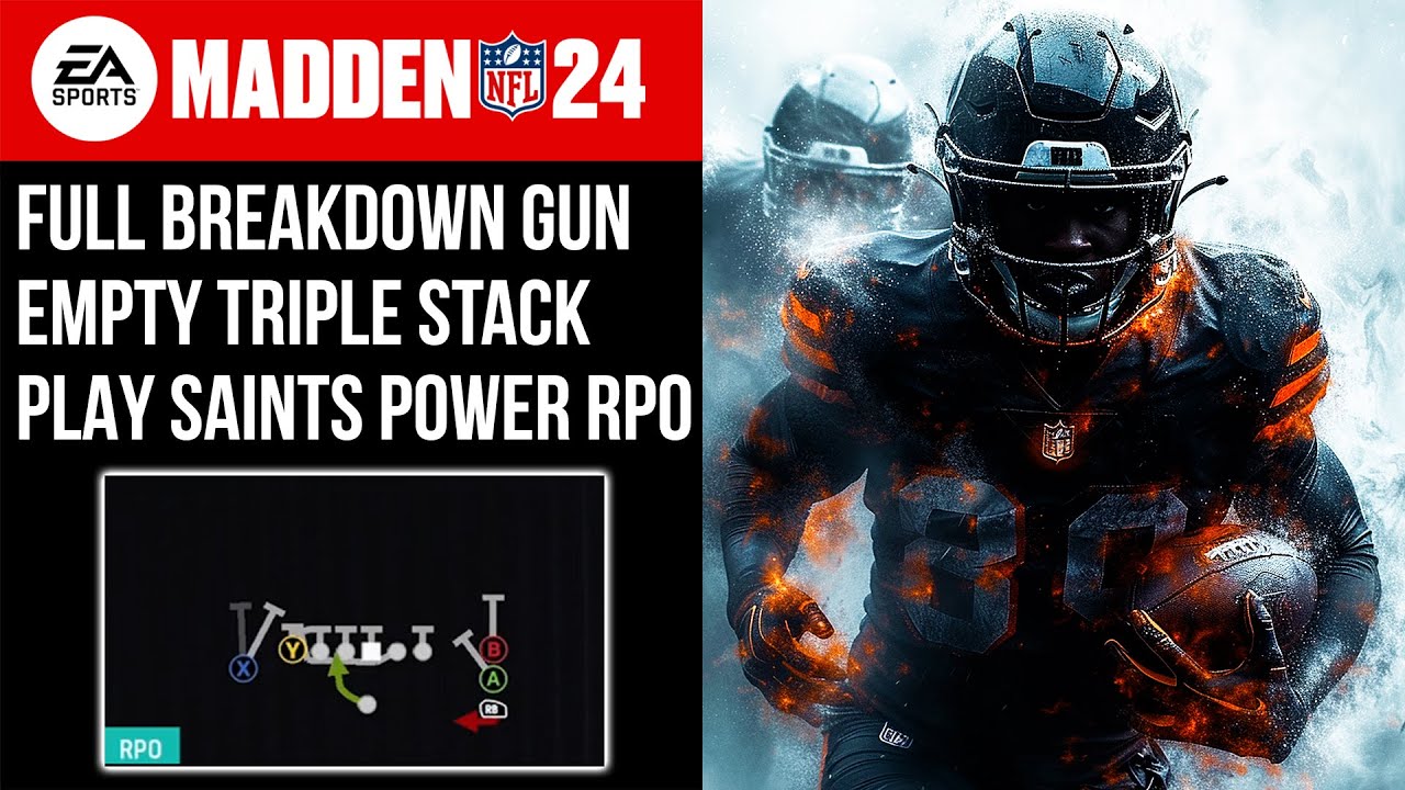 MADDEN 24 FULL BREAKDOWN GUN EMPTY TRIPLE STACK PLAY SAINTS POWER RPO ...