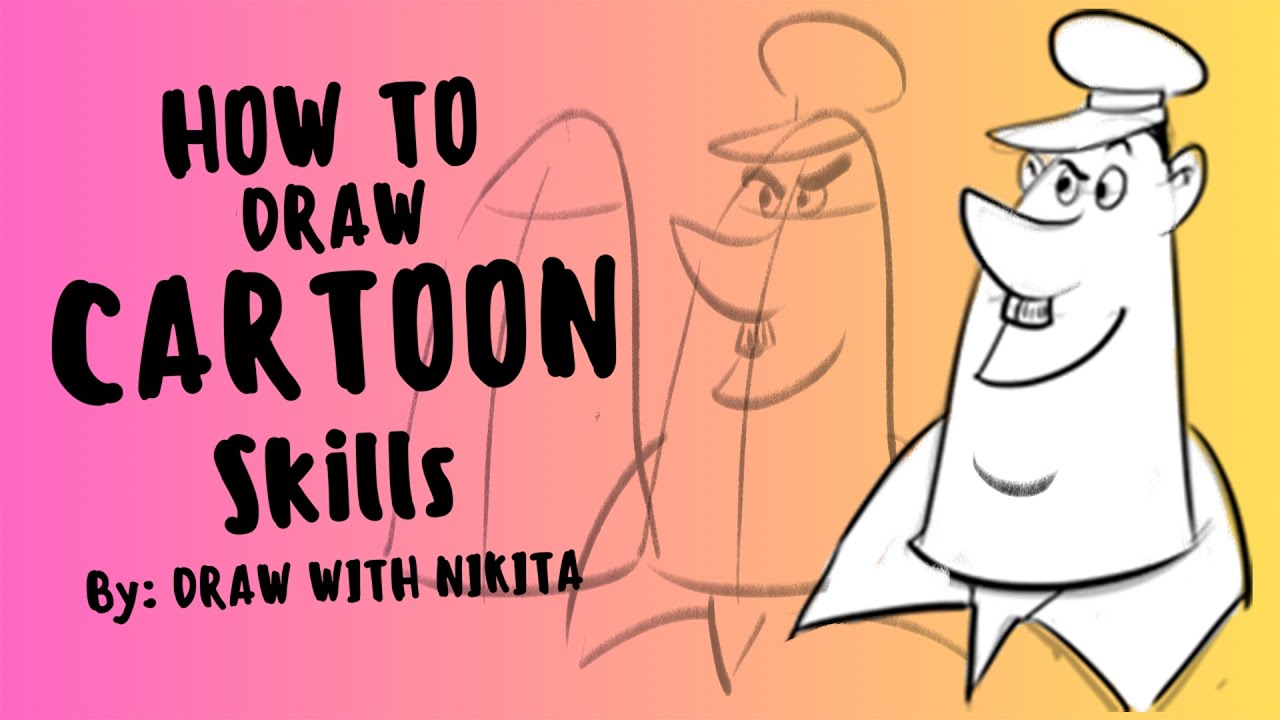 How to draw cartoon face head Three fourth view Part 1 - YouTube