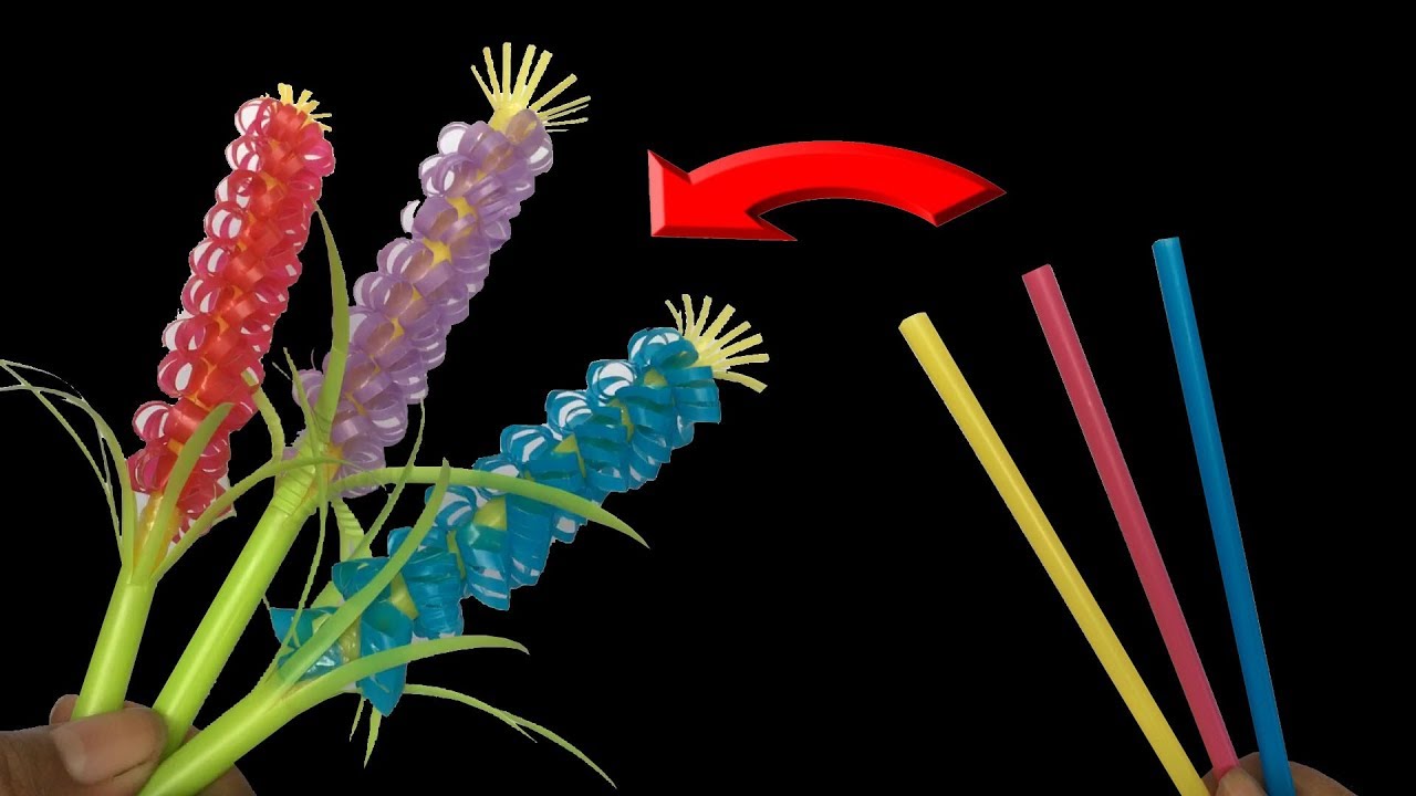 DIY Art | How to make a straw lavender flower - Fold Lavender flower ...