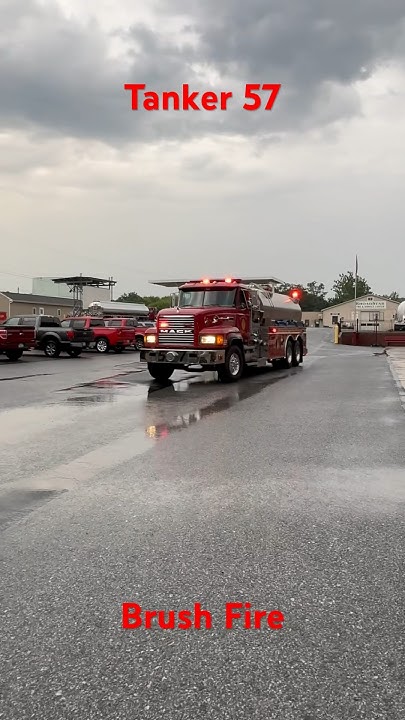 Tanker 57 Responding to a Brush Fire #goprohero8 #qfd57 #mack #tanker57 - YouTube
