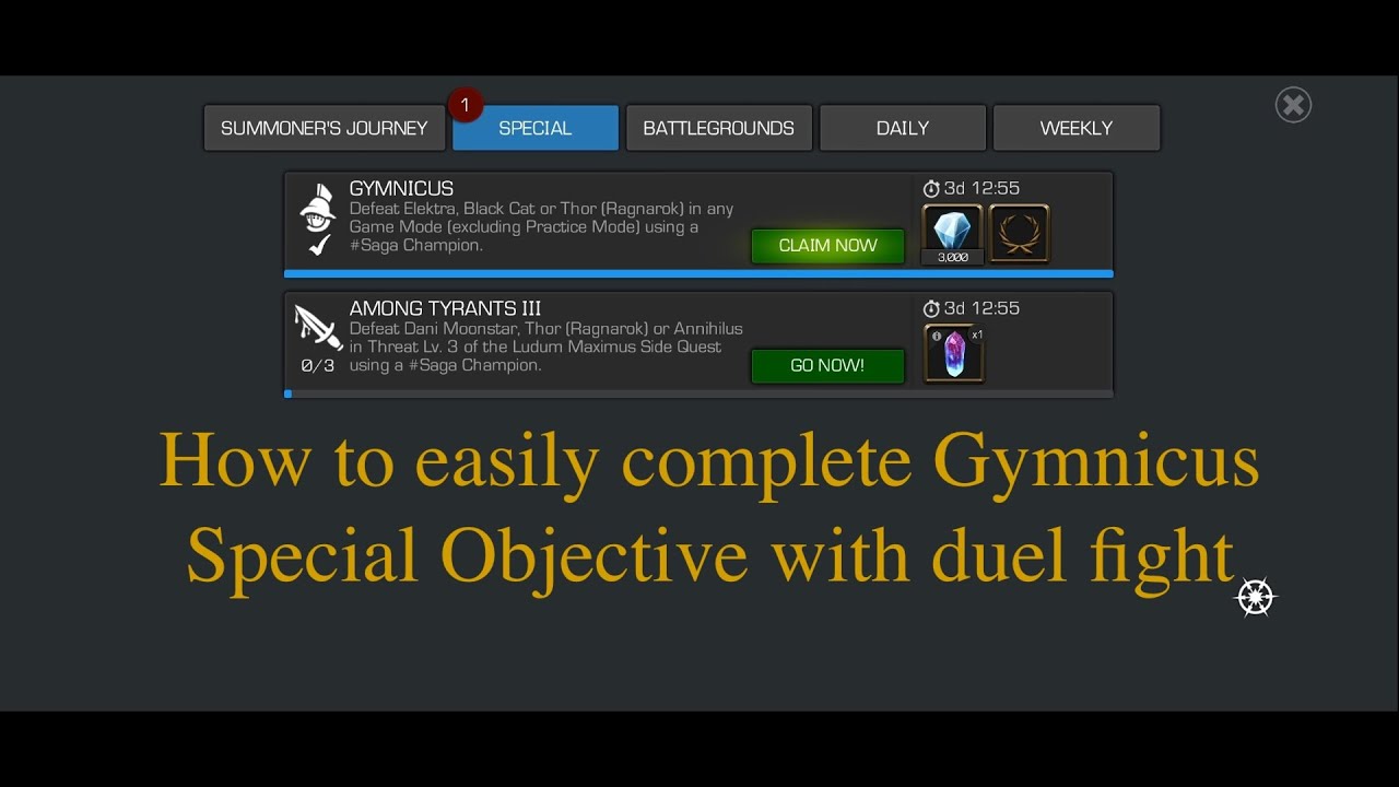 How to easily complete GYMNICUS special objective #mcoc - YouTube