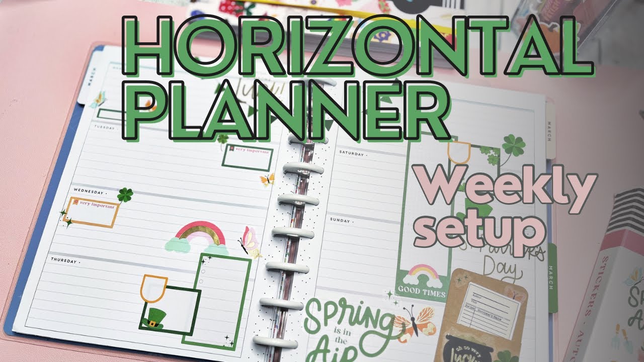 Horizontal Planner || Weekly Setup || Holiday spread - YouTube