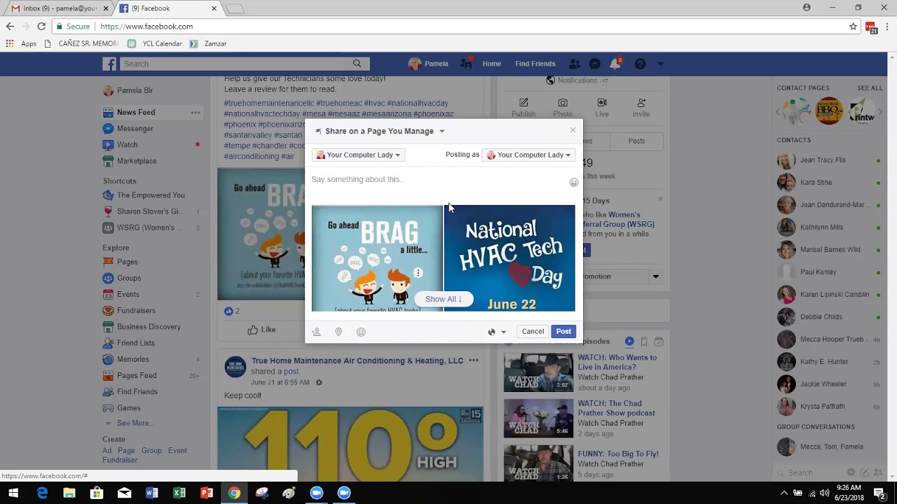 How to Share a Personal Post to a FB Business Page - YouTube