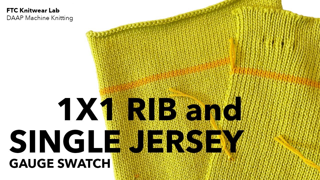 1x1 Rib and Single Jersey Gauge Swatch for Tiny Cardigan - YouTube