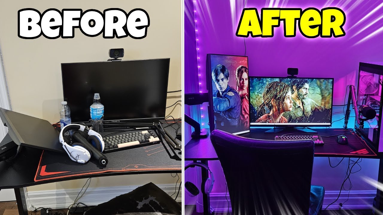 Transforming My MESSY Room Into My DREAM Gaming Setup!! - YouTube