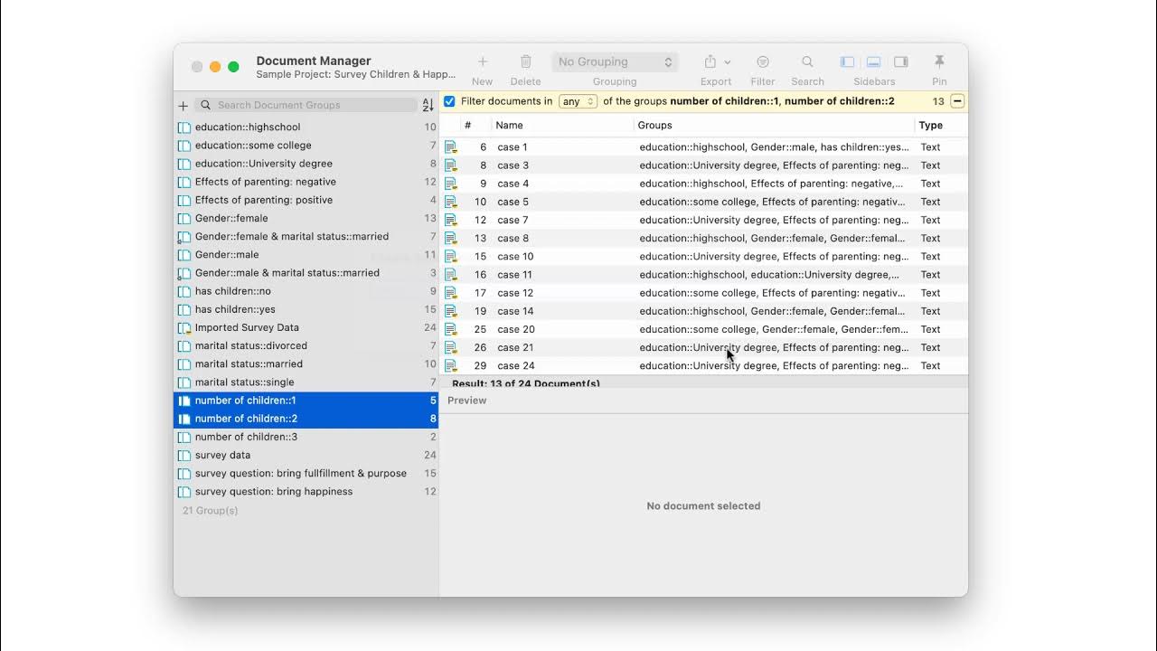 Creating smart document groups for further analysis ATLAS.ti Mac - YouTube