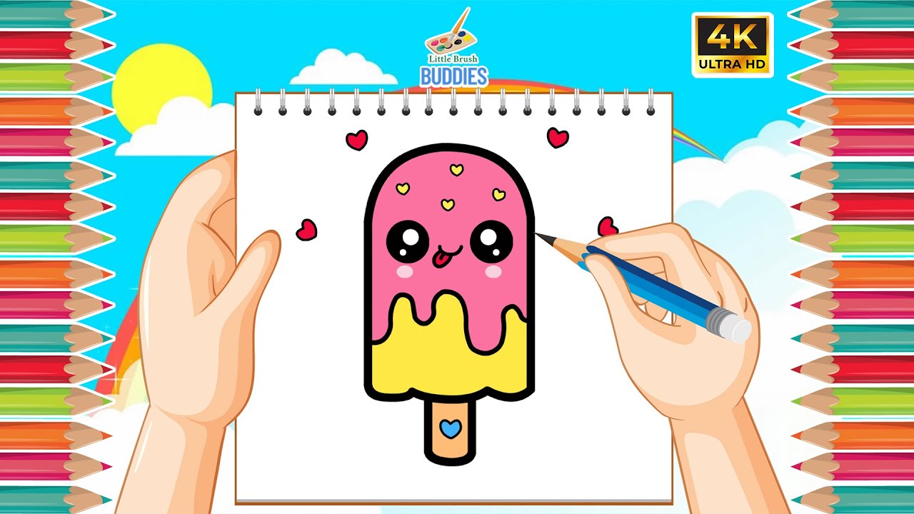 How to Draw a Cute Ice Cream Step by Step | Easy Drawing for Kids - YouTube