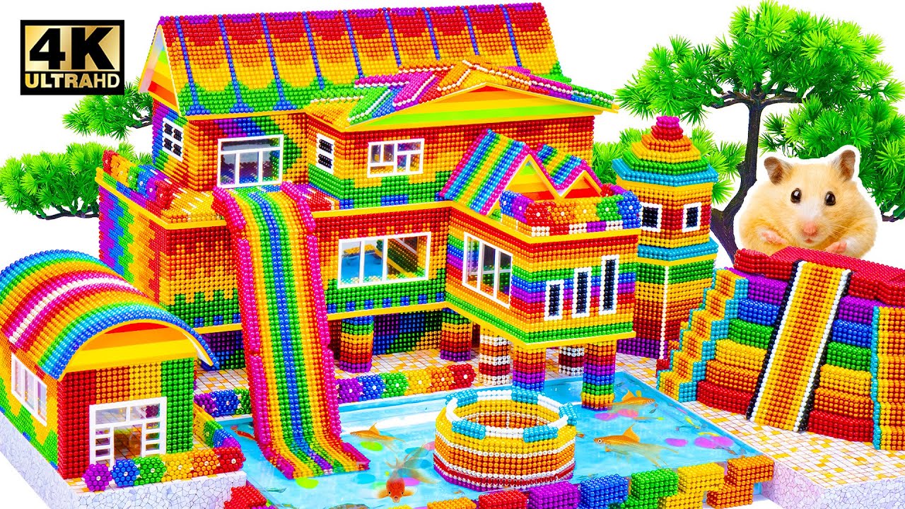 Build Creatively Colors Mud House, Groundwater Well & Water Slide - YouTube