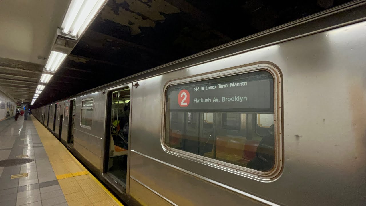 MTA NYC Subway: Manhattan Bound Kawasaki R62 2 Train @ Church Av - YouTube