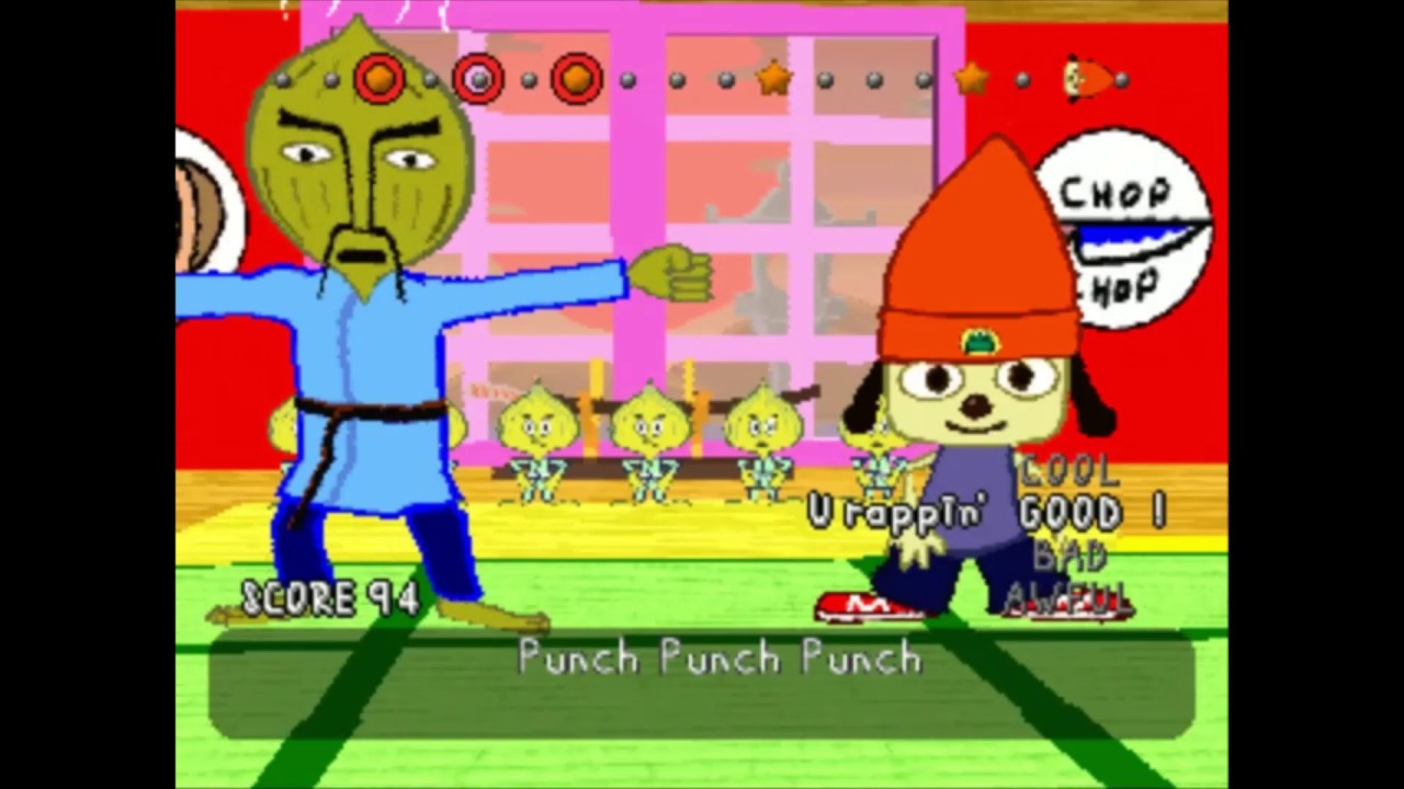 Parappa the rapper stage 1 training (PS1 game and gameplay) - YouTube