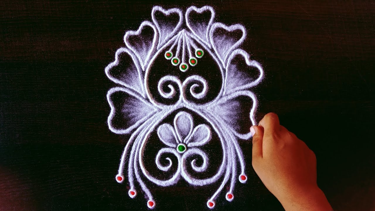 Simple saturday rangoli designs || easy kolam || Daily muggulu rangoli ...