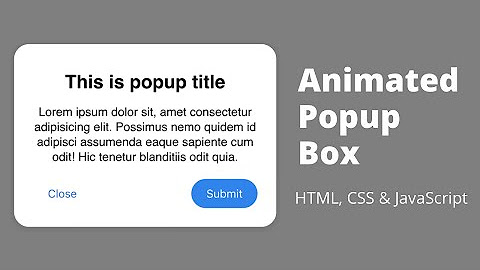 Animated Popup Box / Modal using HTML,CSS & JavaScript - YouTube
