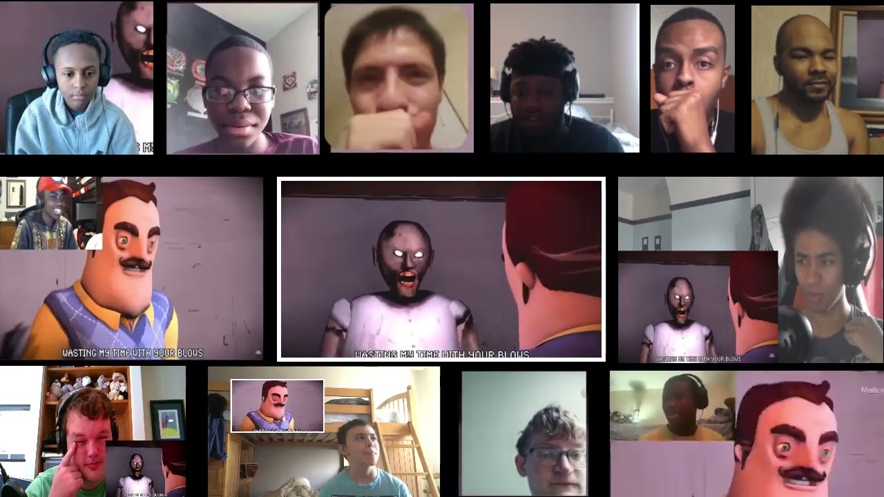 Granny vs. Hello Neighbor - Video Game Rap Battle (SFM) Reaction Mashup ...