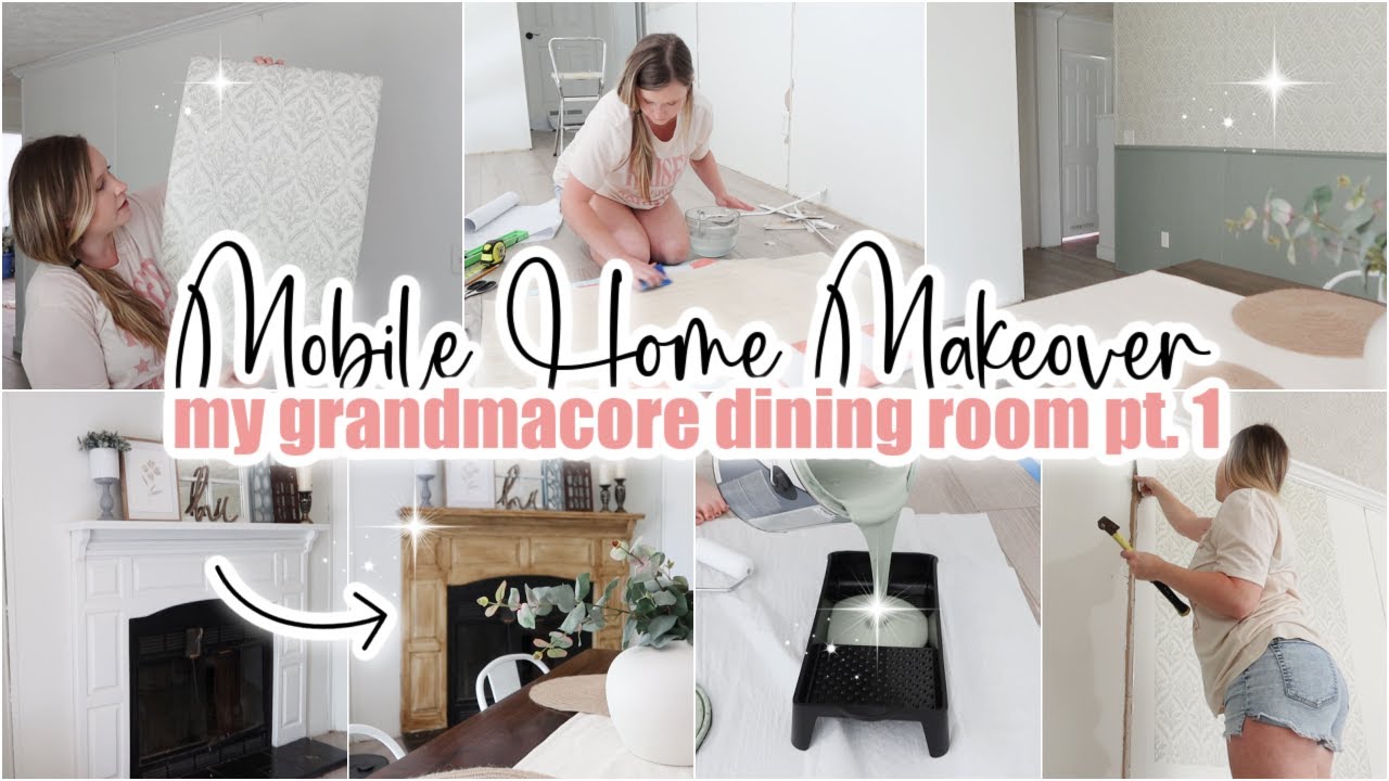 MOBILE HOME MAKEOVER // dining room part one // cottagecore grandmacore ...