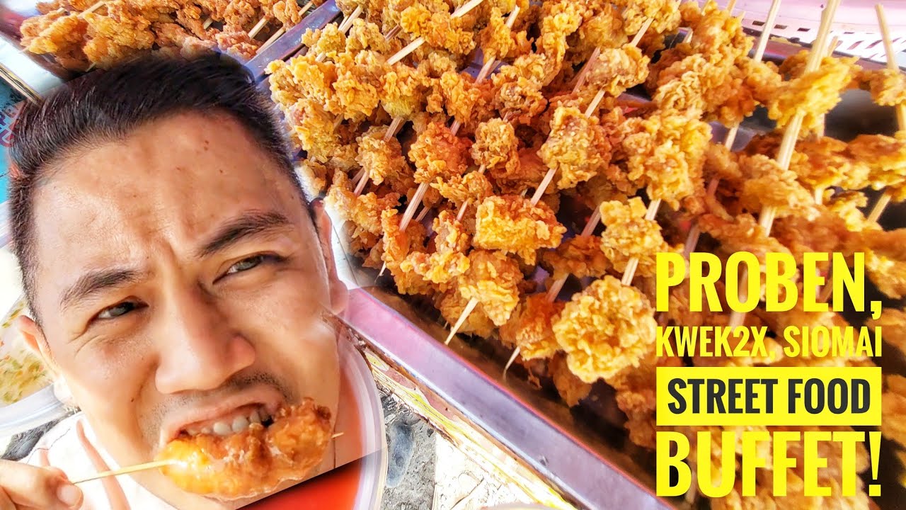 PHILIPPINE STREET FOOD! PROBEN, KWEK2X and SIOMAI! - YouTube