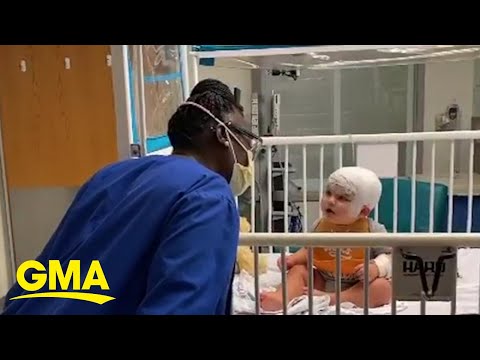 Baby cardiac patient dances along with pediatric tech everyday in the hospital l GMA Digital